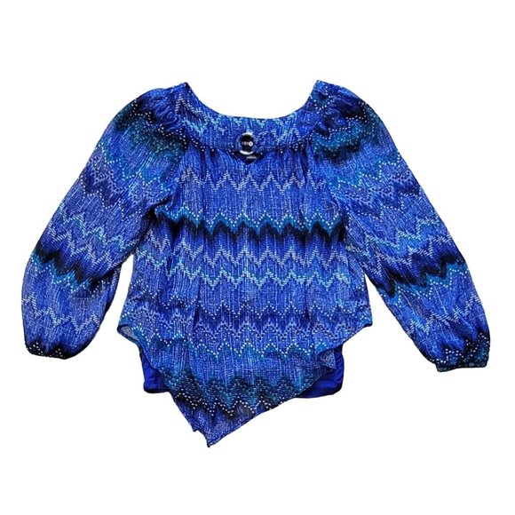 Amy Byer | Shirts & Tops | Amy Byer Girls Size S Blue Chevron Blouse ...